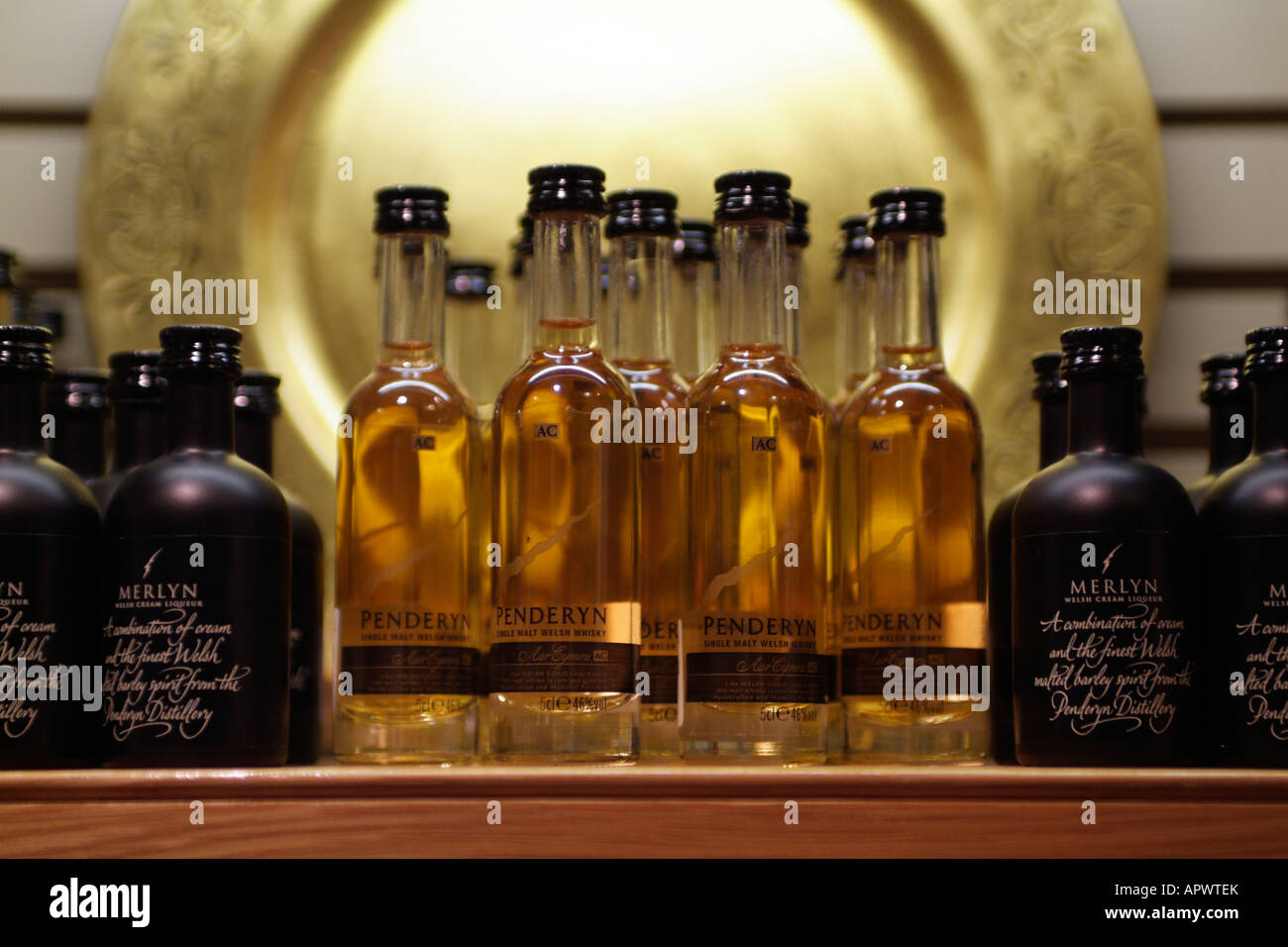 Welsh Whisky Alcohol on Shop Display Shelf Penderyn Single Malt and ...
