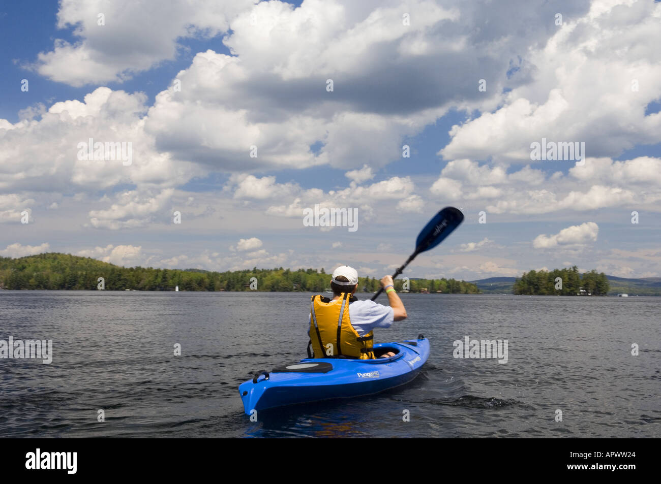 kayaking on Lake Sunapee in Newbury New Hampshire Stock Photo - Alamy