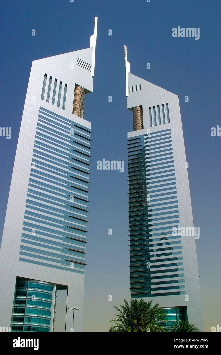 Twin Emirates Towers, Dubai, United Arab Emirates Stock Photo - Alamy
