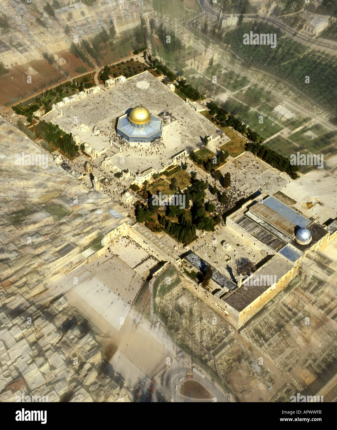 Aerial View of Temple Mount on Friday during prayers Stock Photo - Alamy