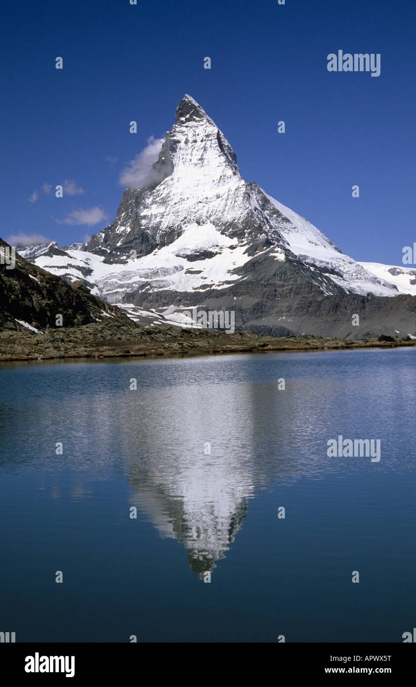 Riffelsee lake matterhorn reflection gornergrat hi-res stock ...