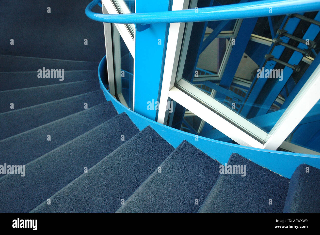 Blue spiral staircase Stock Photo - Alamy