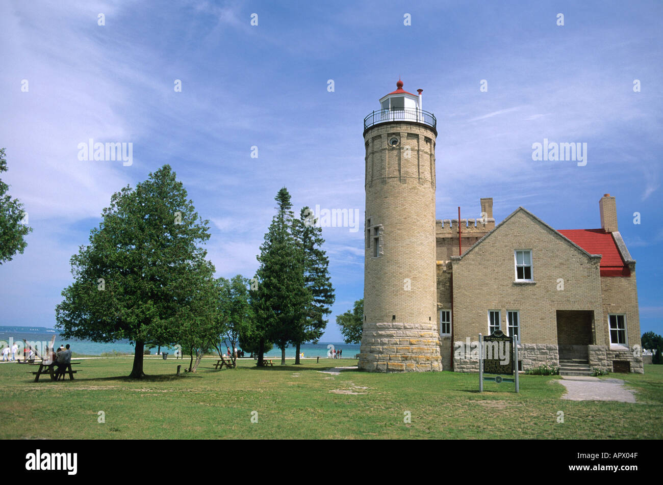 Mackinac Point lighthouse in Michigan Stock Photo - Alamy