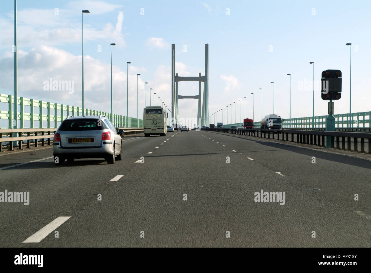 M4 Motorway Toll Severn Bridge Between England and Wales Stock Photo ...