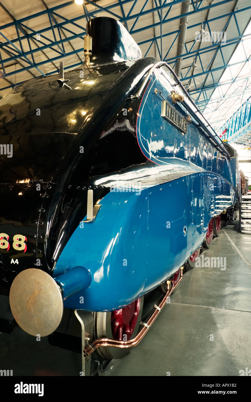 The Mallard steam engine on display at the National Railway Museum York ...