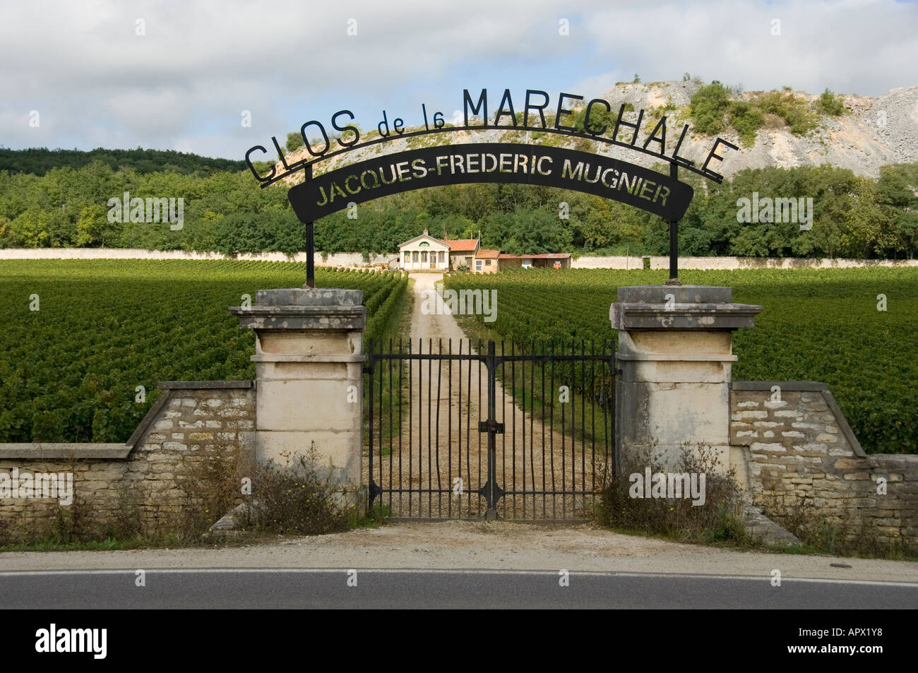 Clos de la Marechale premier cru vineyard gateway at Nuits St Georges ...