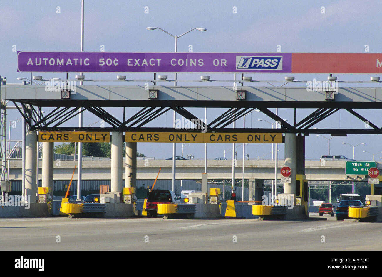 A Chicago area expressway tollbooth Stock Photo - Alamy