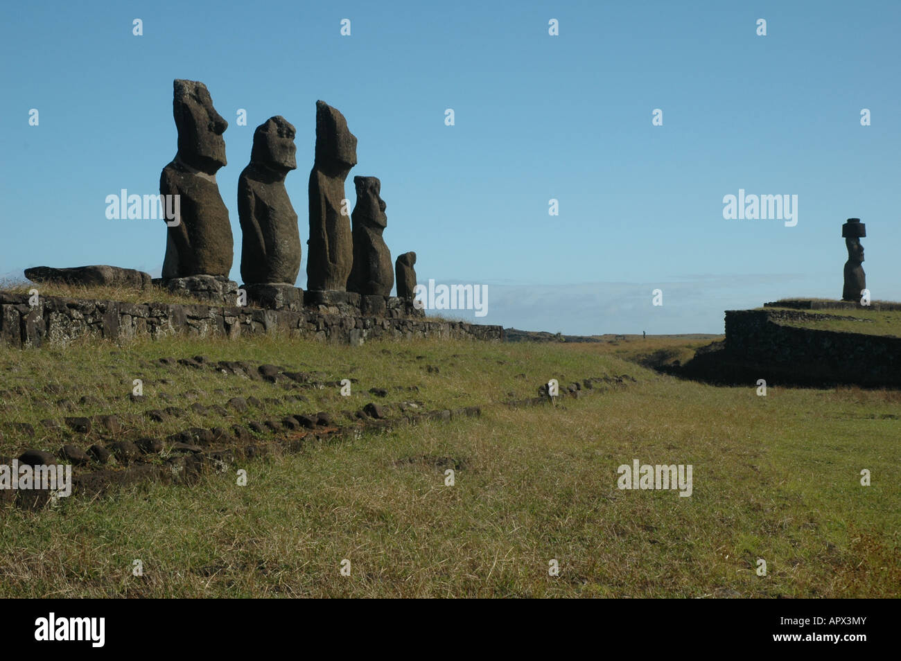 Moai statue, easter island Stock Photo - Alamy