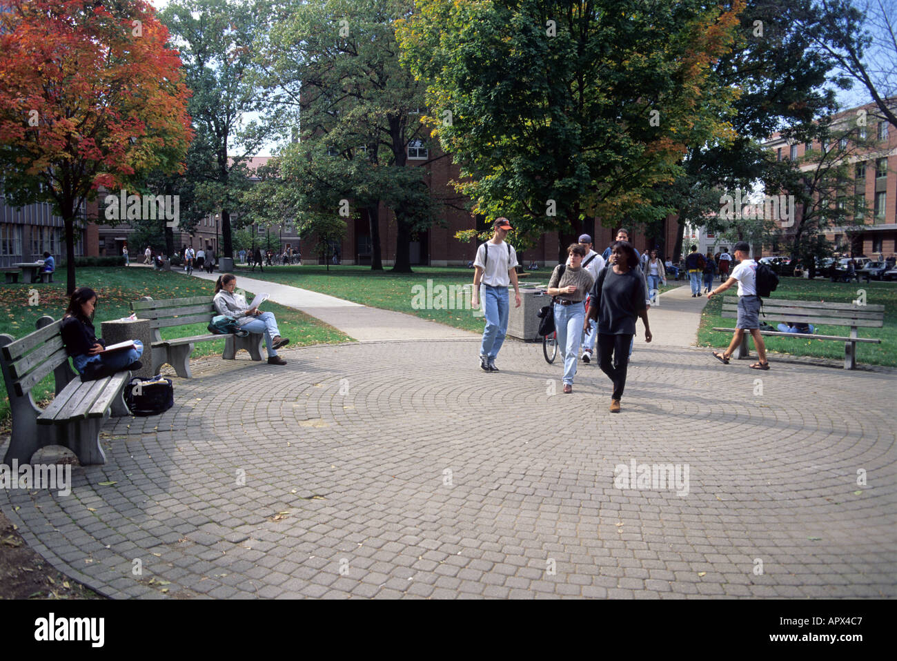 Students walk on the Ohio State University campus in Columbus Ohio ...