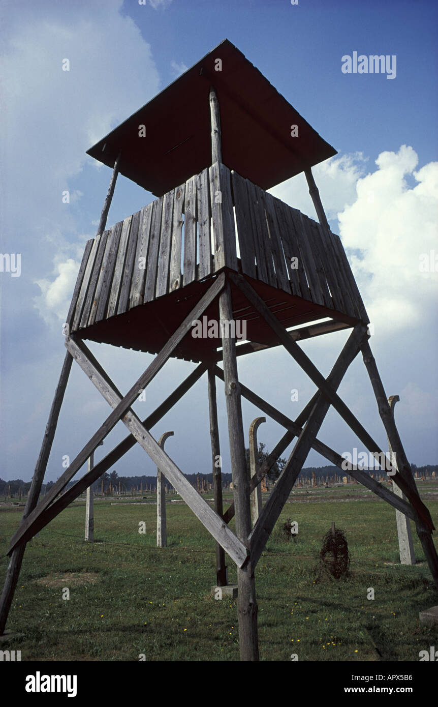 Watch tower at Auschwitz Birkenau Concentration Camp Oswiecim Poland ...