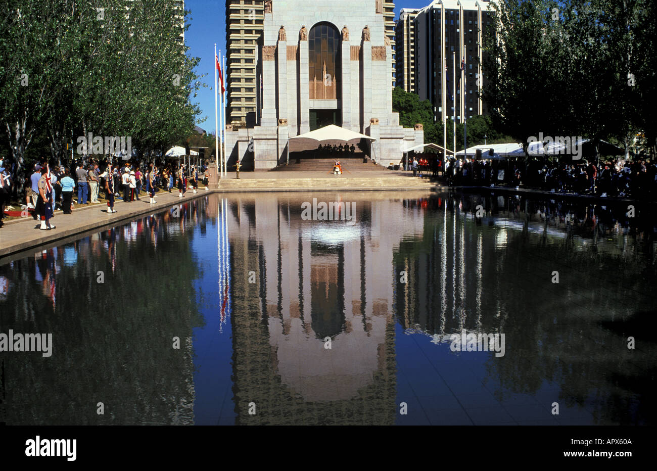 Anzac Day ceremony held at the Art Deco designed Anzac War Memorial and ...