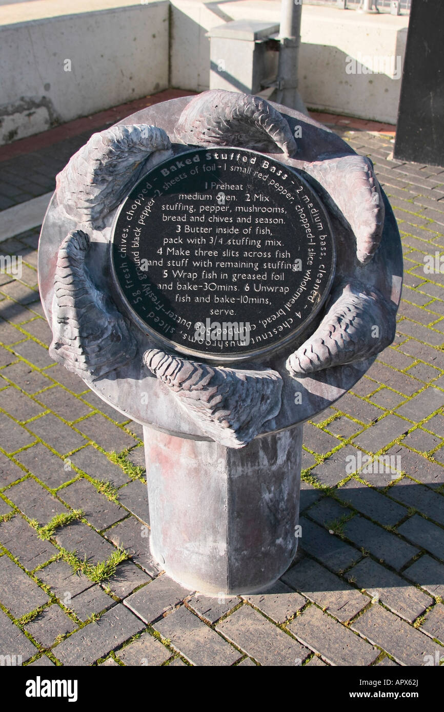 Baked stuffed bass recipe inscribed on one of the Oyster Waymarkers in ...