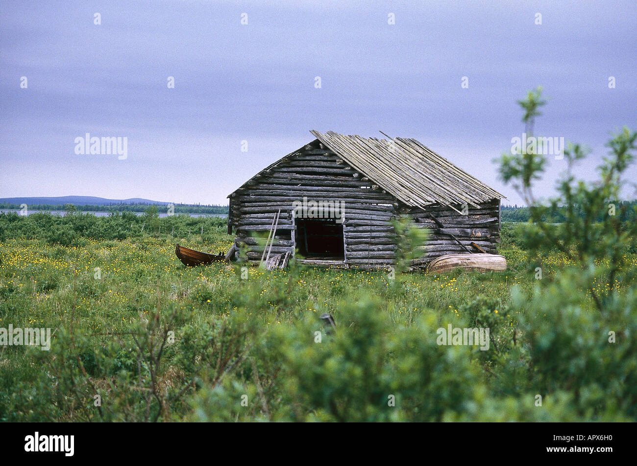 Old Wooden Barn, Lapland, Finland, Europe Stock Photo - Alamy