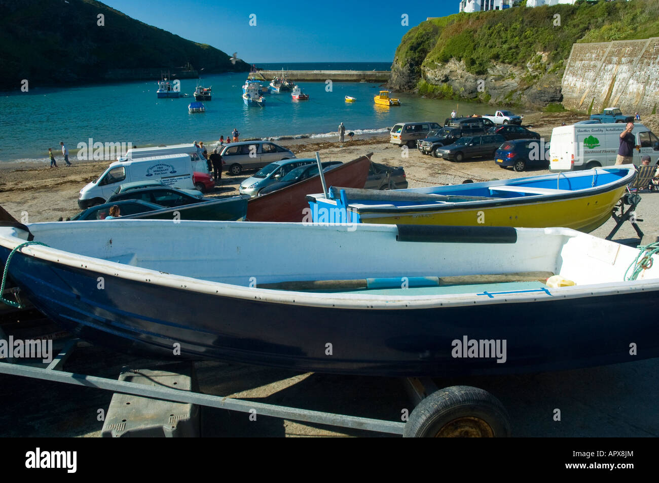 Port Isaac harbour. Port Isaac has a small fishing industry, but now is ...