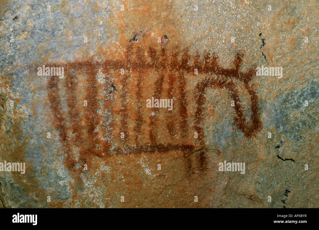 Zebra outline one of the motifs in the Tsodilo hills museum Stock Photo ...