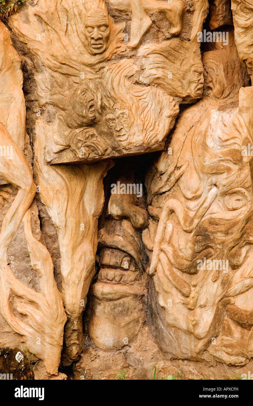 Rock face art by artist Piet van Zyl near the Echo caves Stock Photo ...