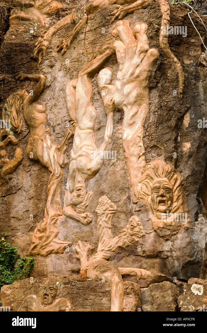 Rock face art by artist Piet van Zyl near the Echo caves Stock Photo ...