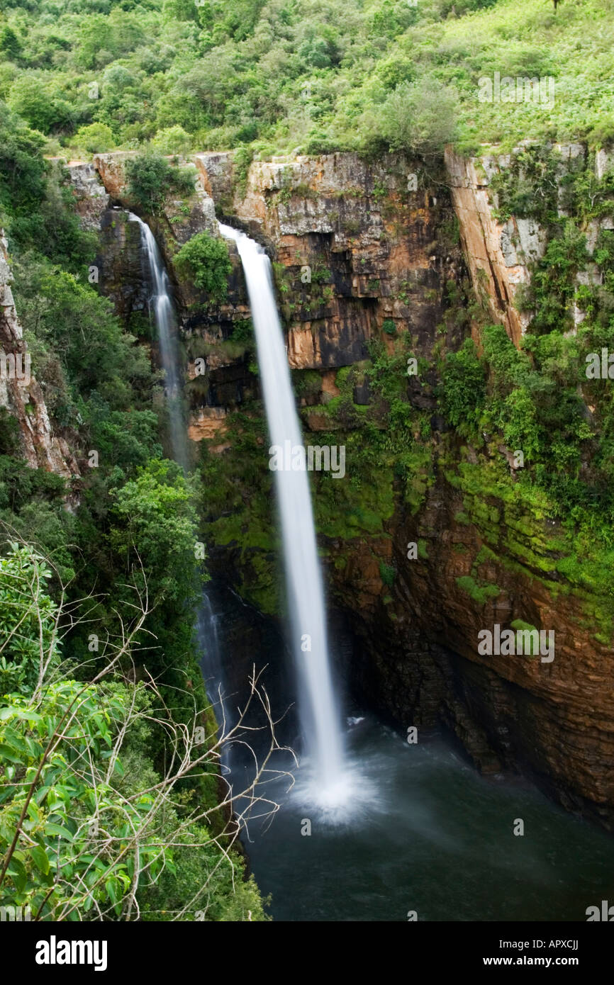 The 60m high Mac Mac waterfalls near Sabie in Mpumalanga Stock Photo ...