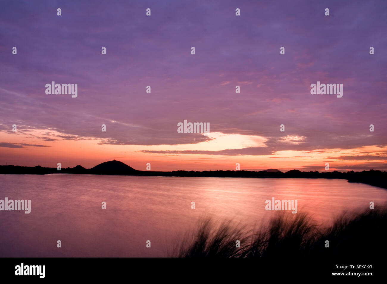 Sunrise at the Phakalane sewer ponds Modipe hill in the distance Stock ...