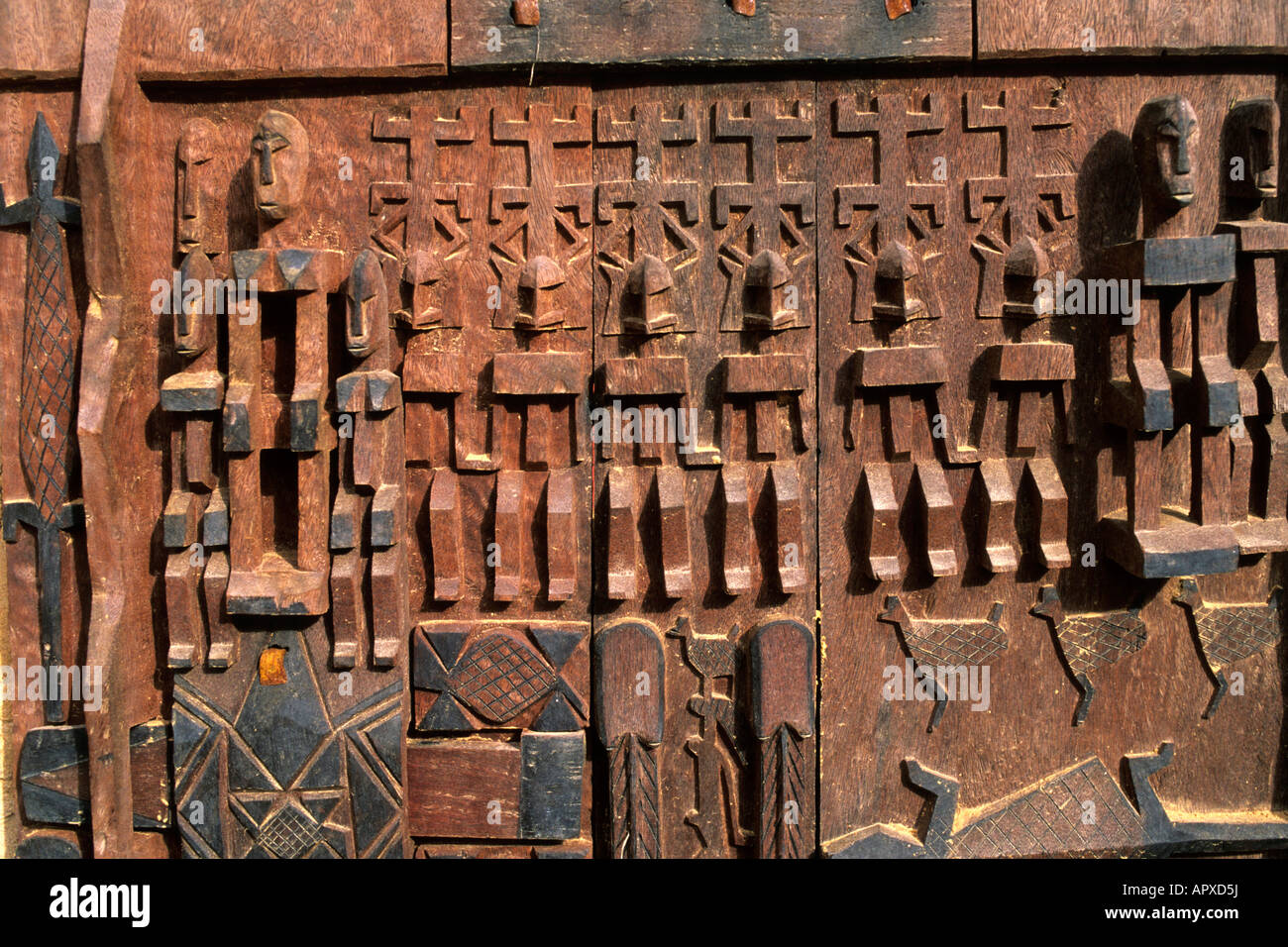 Dogon inlays on a Dogon door Stock Photo - Alamy