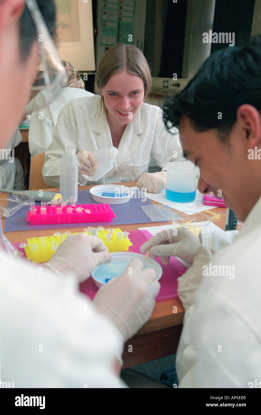 Sixth form student in laboratory during science class Stock Photo - Alamy