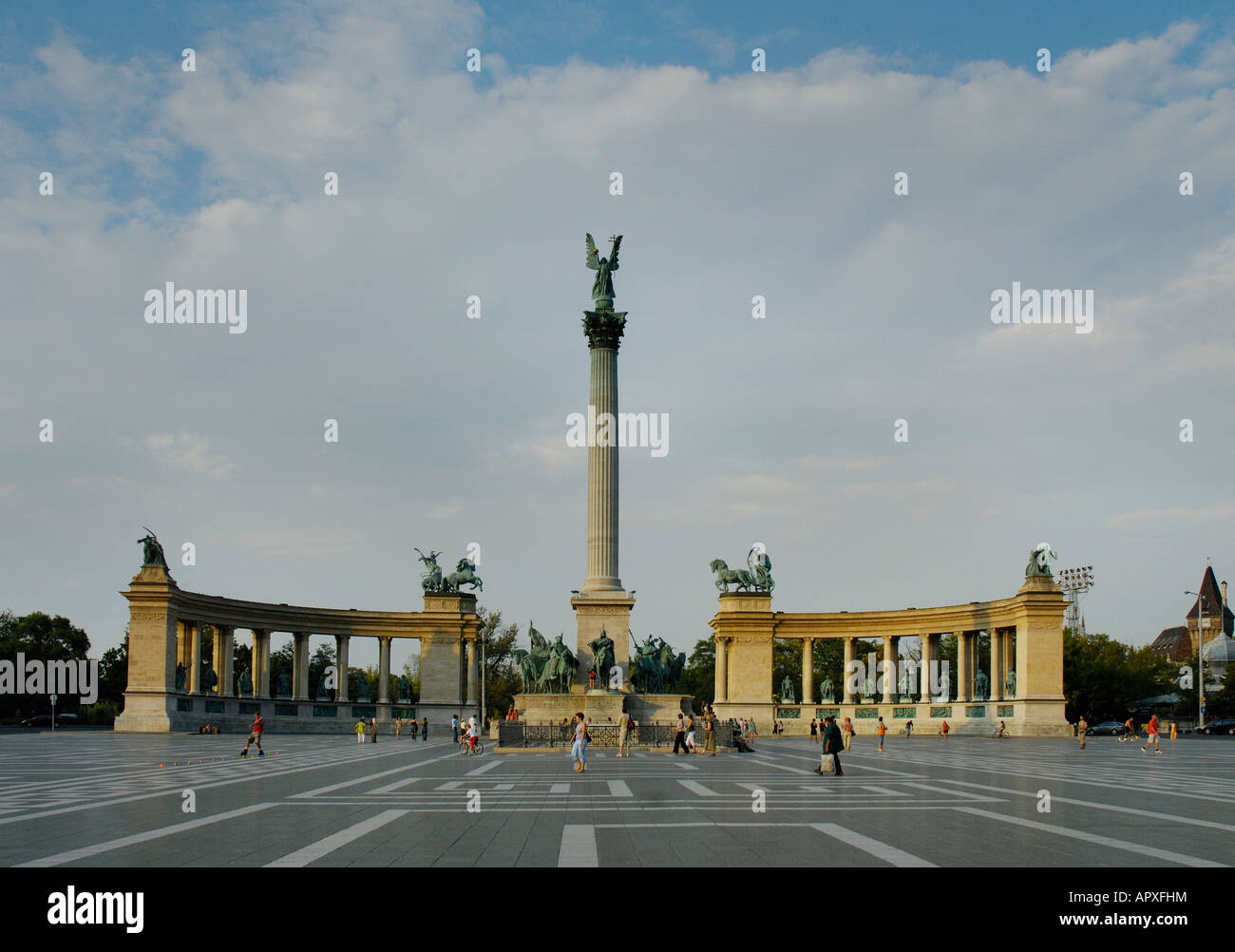 HEROES' SQUARE AND MILLENARY MONUMENT. BUDAPEST, HUNGARY Stock Photo ...