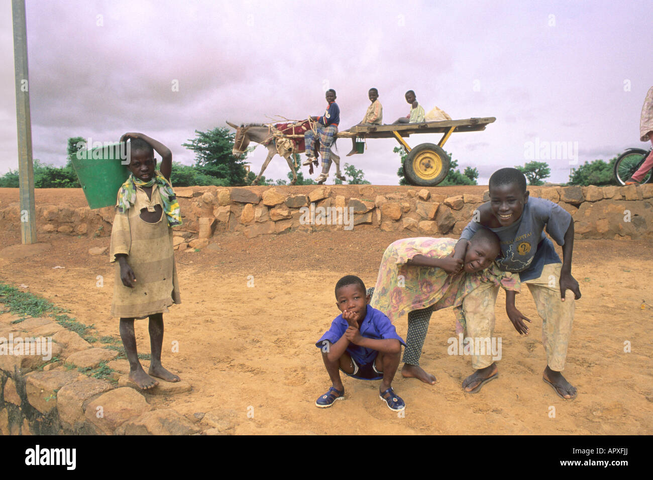 Children playing up to the camera in a Bandiagara village Stock Photo ...
