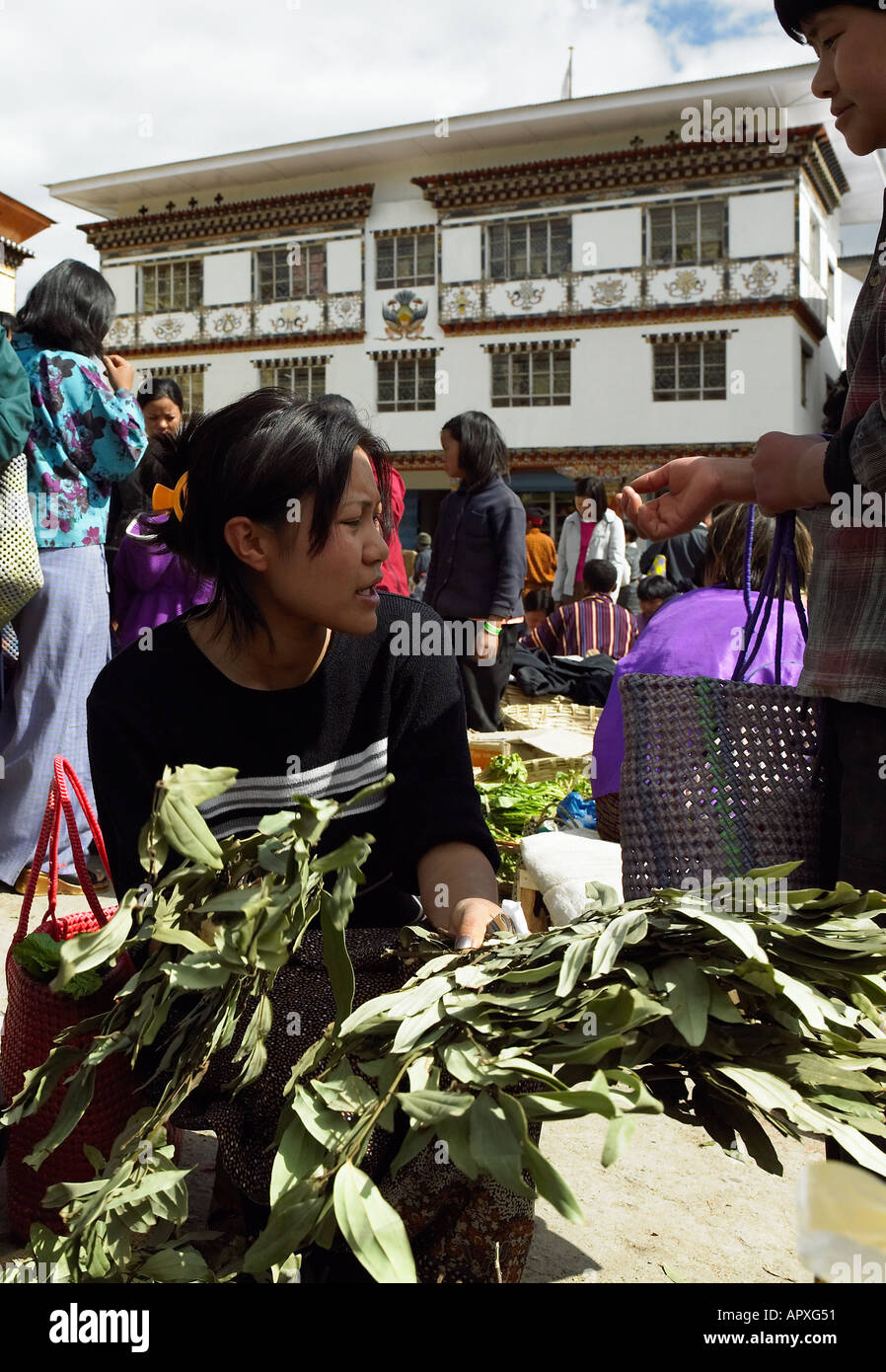 Morning market in Paro in The Kingdom of Bhutan Stock Photo - Alamy