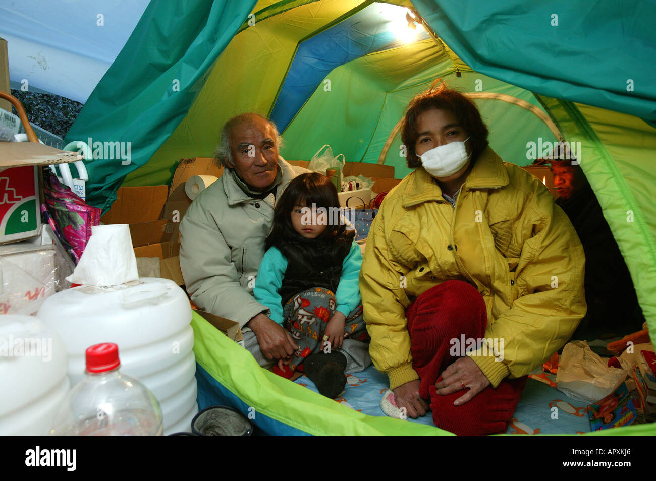 Homeless, living boxes in Tokyo, Japan, Homeless community on the banks ...