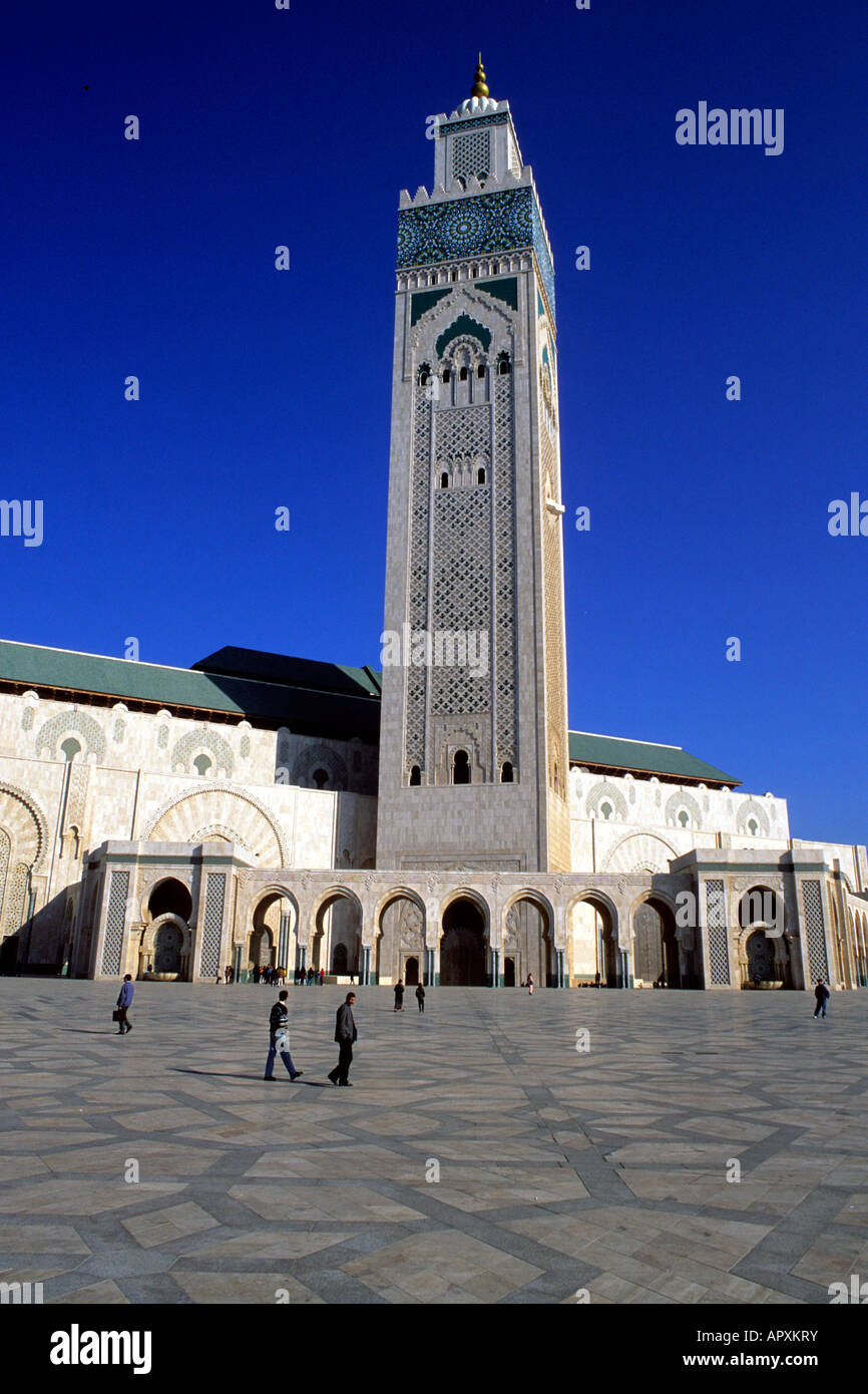 Hassan II mosque square Stock Photo - Alamy