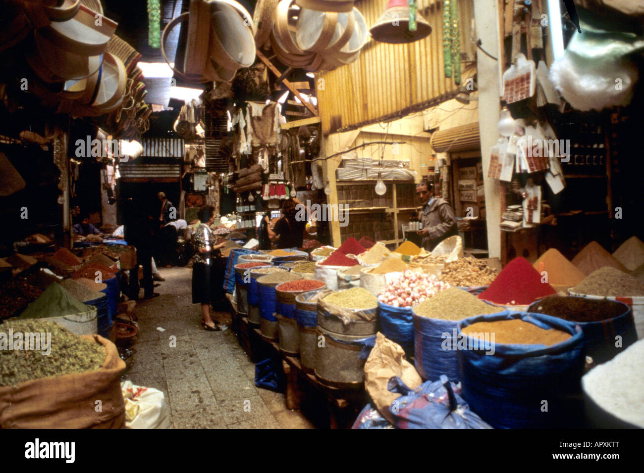 Interior view of the Souk of Casablanca Stock Photo - Alamy