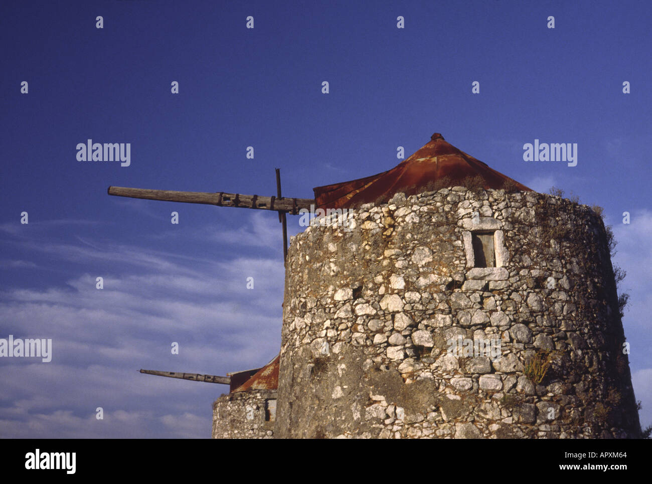 Traditional portuguese windmills at Serra de Aire Portugal Stock Photo ...