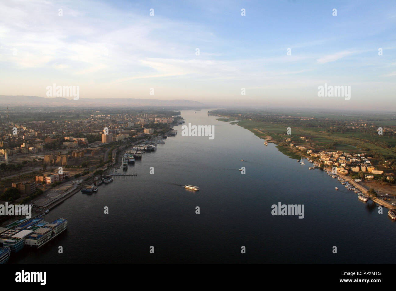 The River Nile - Aerial / Elevated View (from the air) [Near Luxor ...