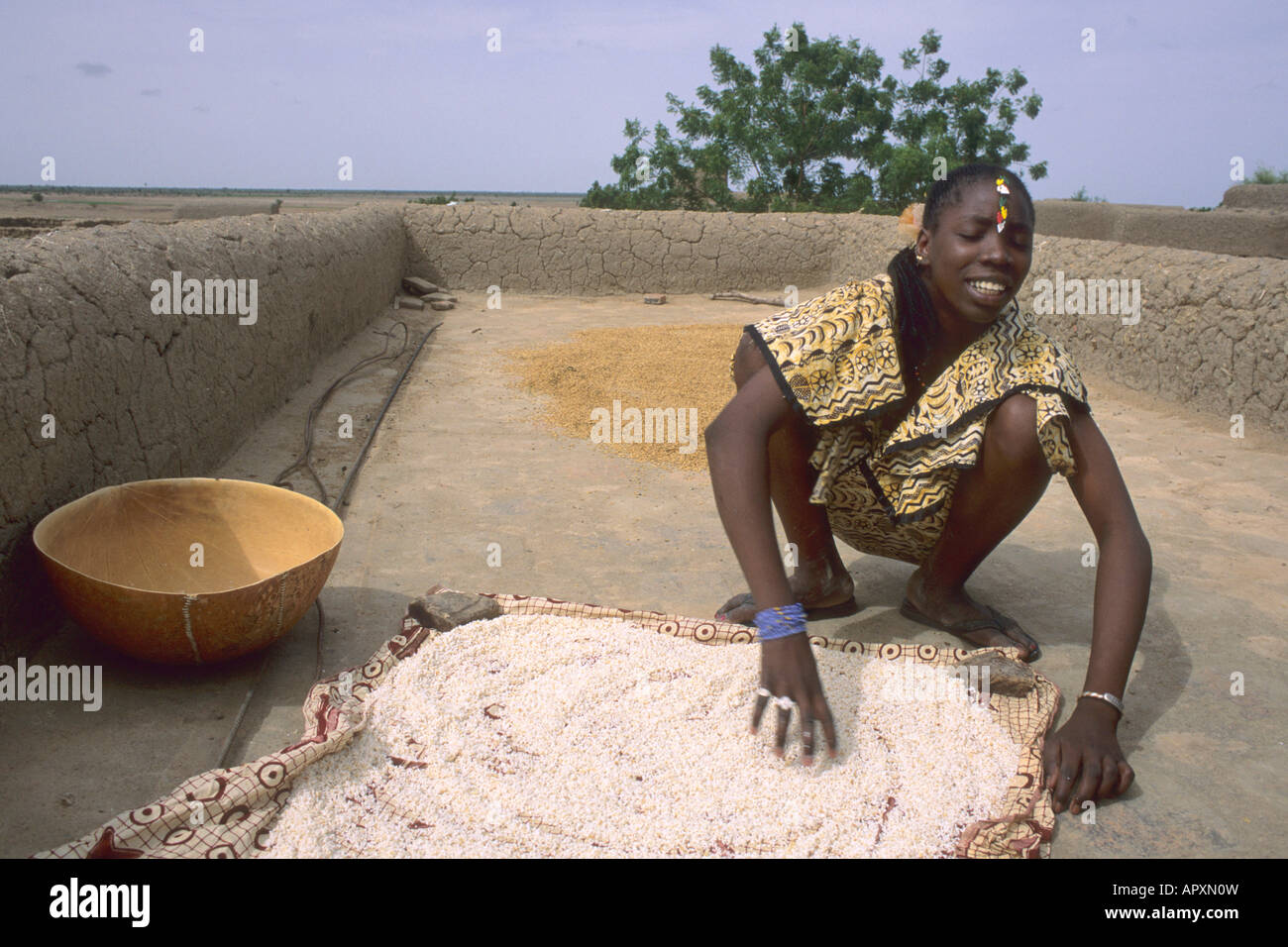 Drying grain africa hi-res stock photography and images - Alamy