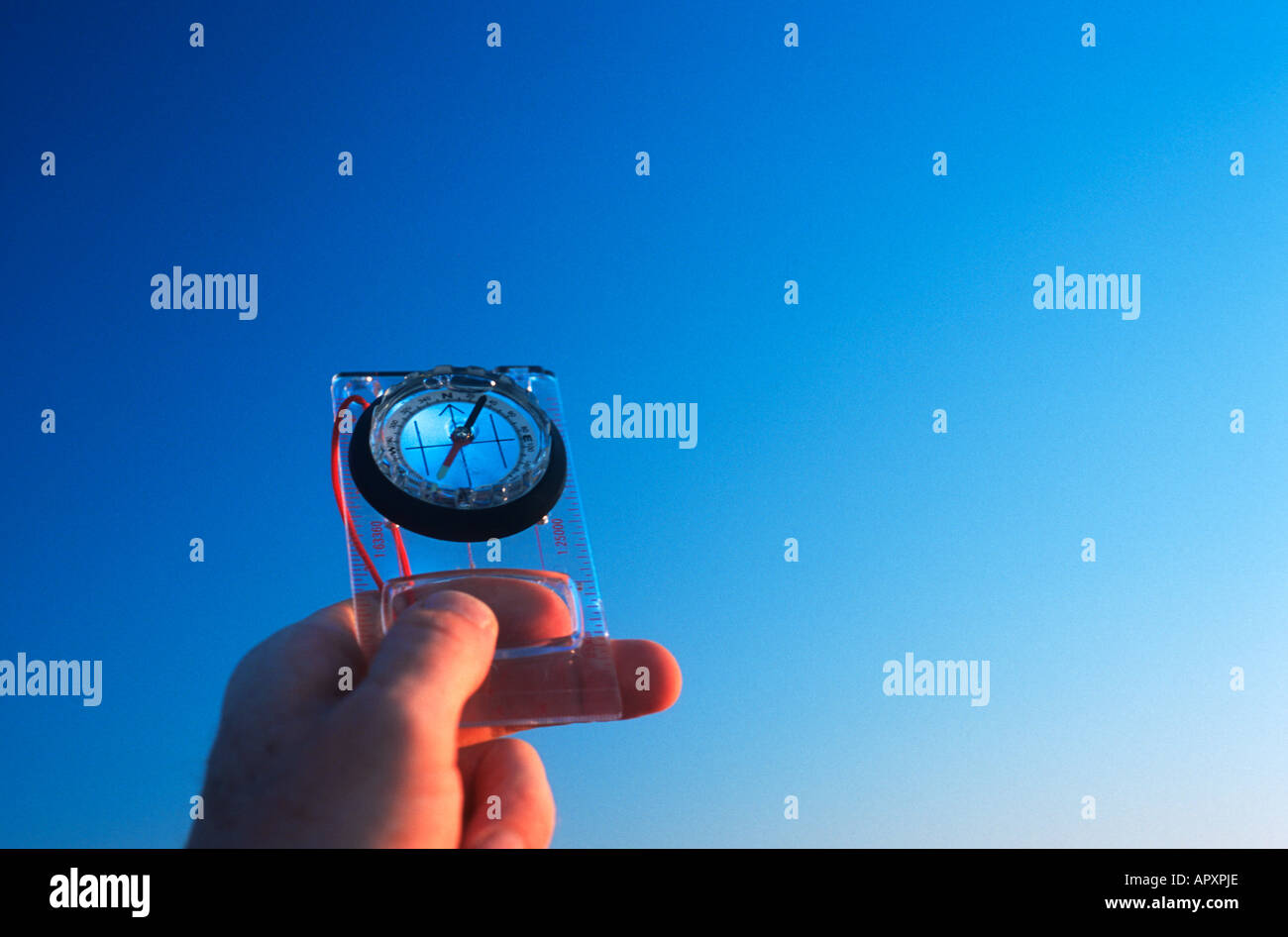 Hand held compass Stock Photo - Alamy
