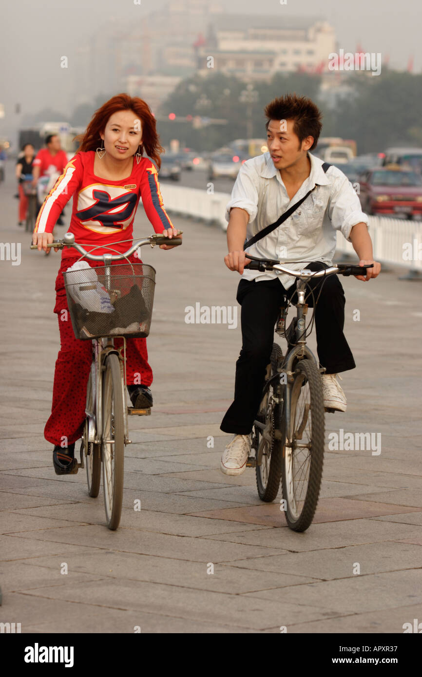 Girl riding bike china hi-res stock photography and images - Alamy