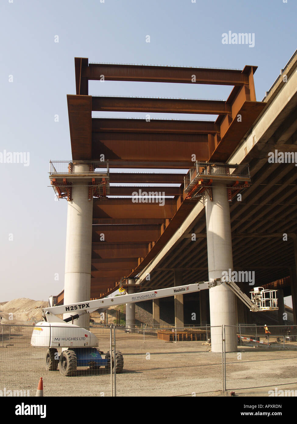 girders road construction site a2 m25 upgrade Stock Photo - Alamy