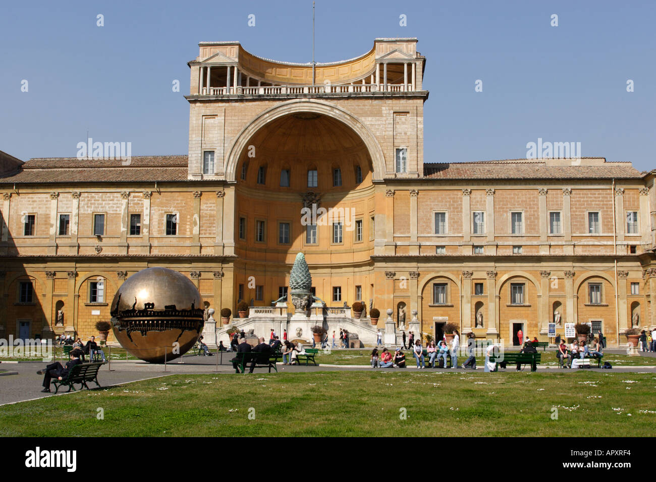 Courtyard of the Pigna The Broken World bronze sphere Vatican Museum ...