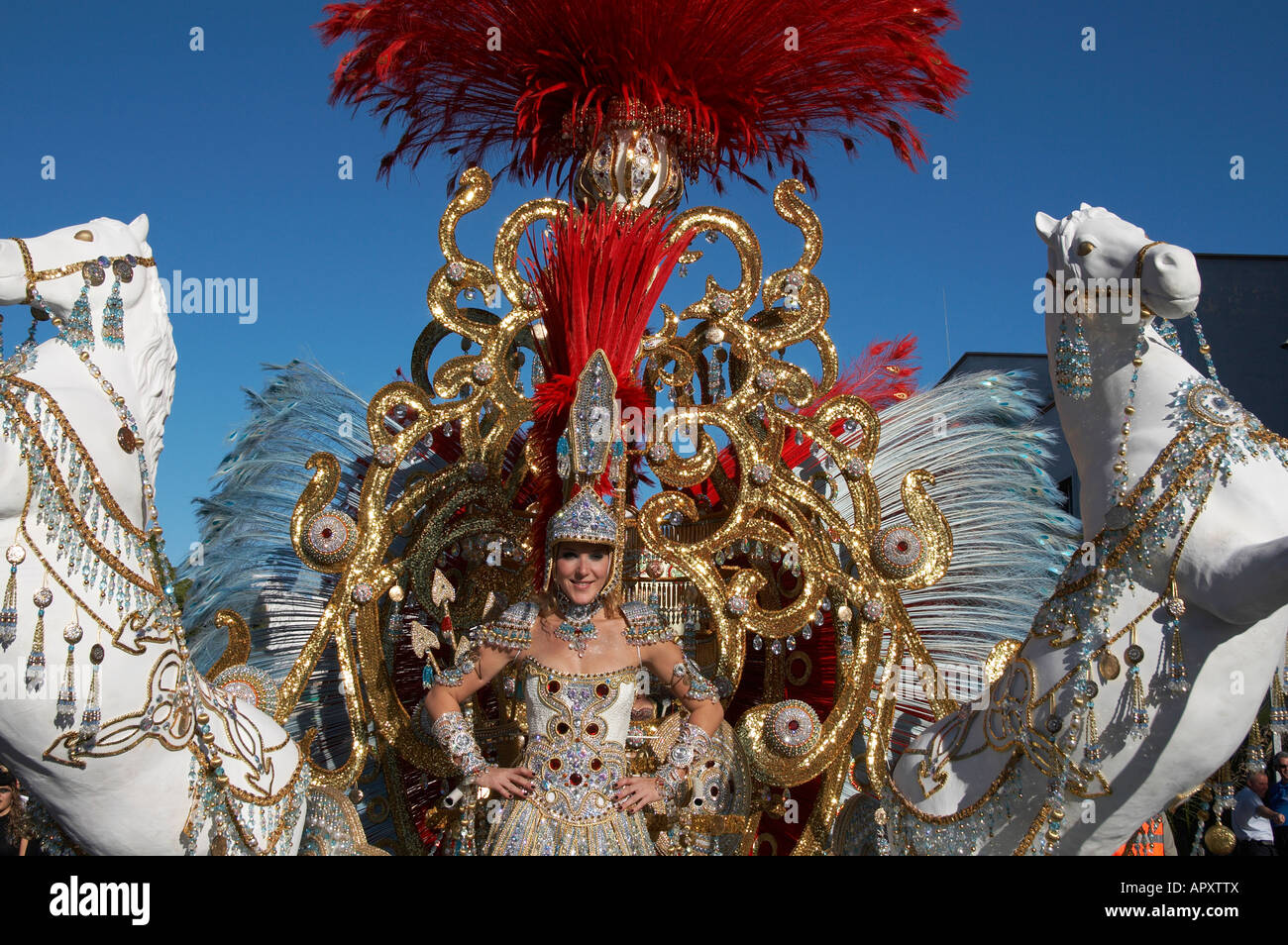 Carnival queen parade at the 2008 Las Palmas carnival on Gran Canaria ...