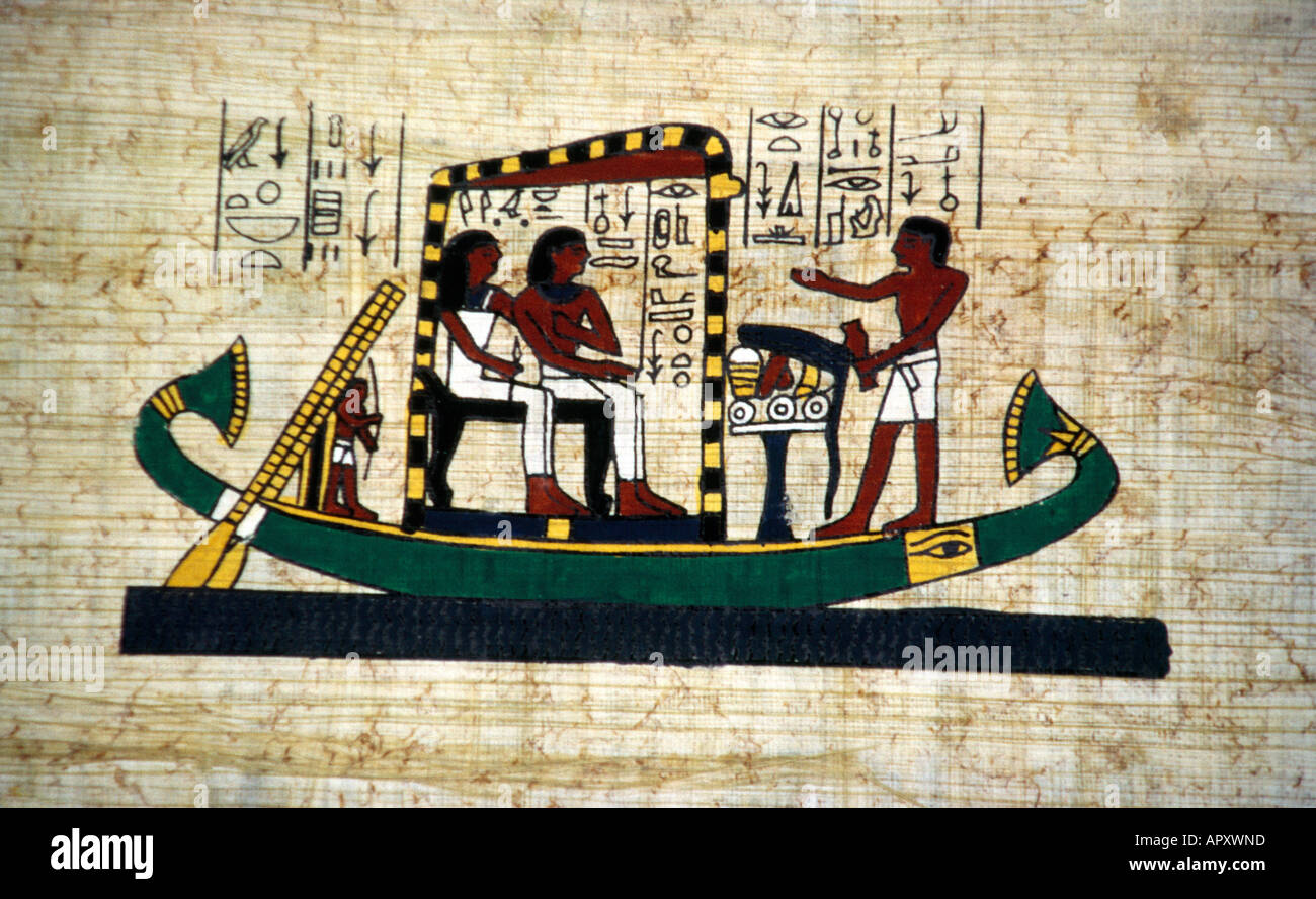 Ancient egypt nile boat painting hi-res stock photography and images ...