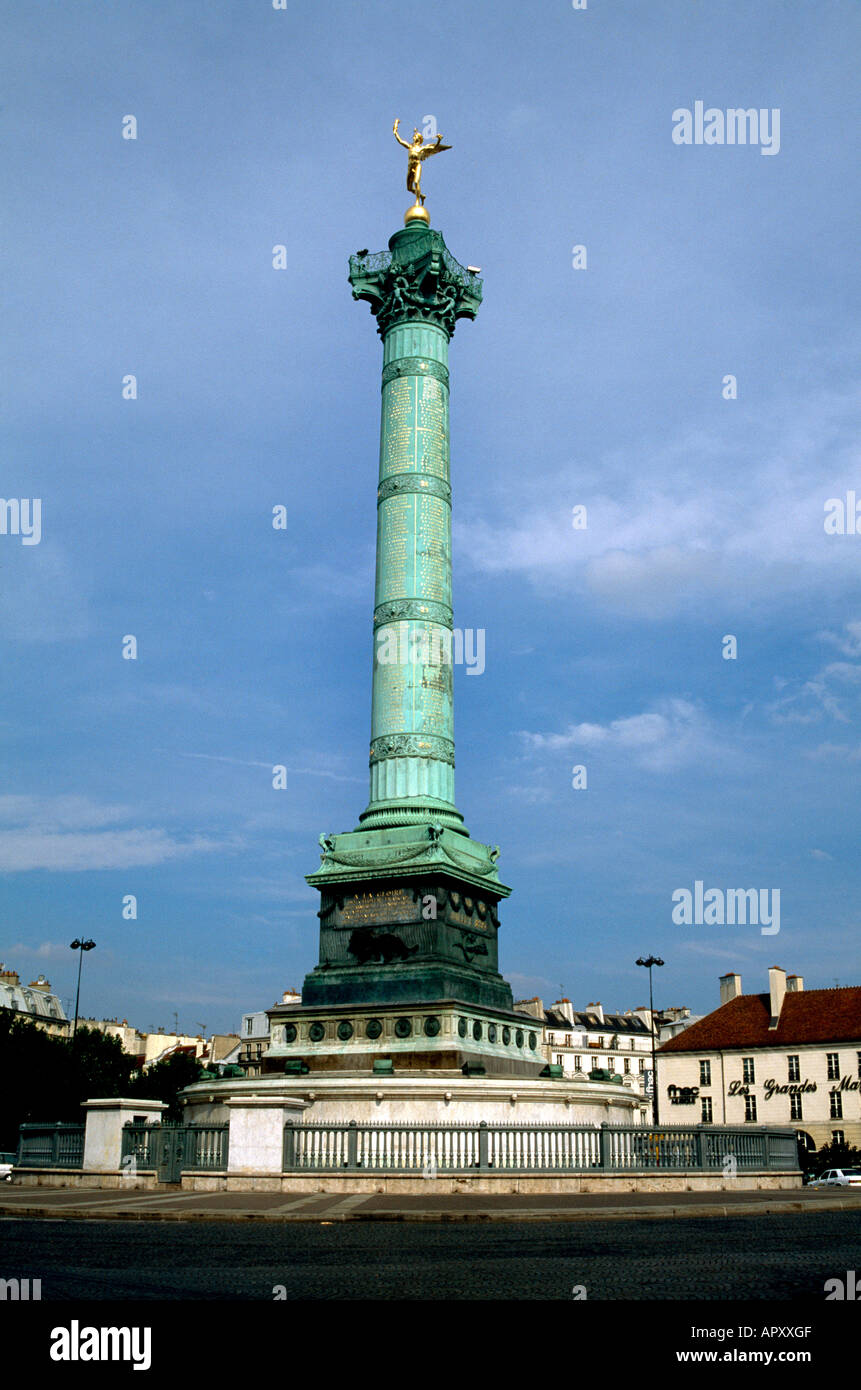 Paris France Place De La Bastille July Column Commemorating French ...