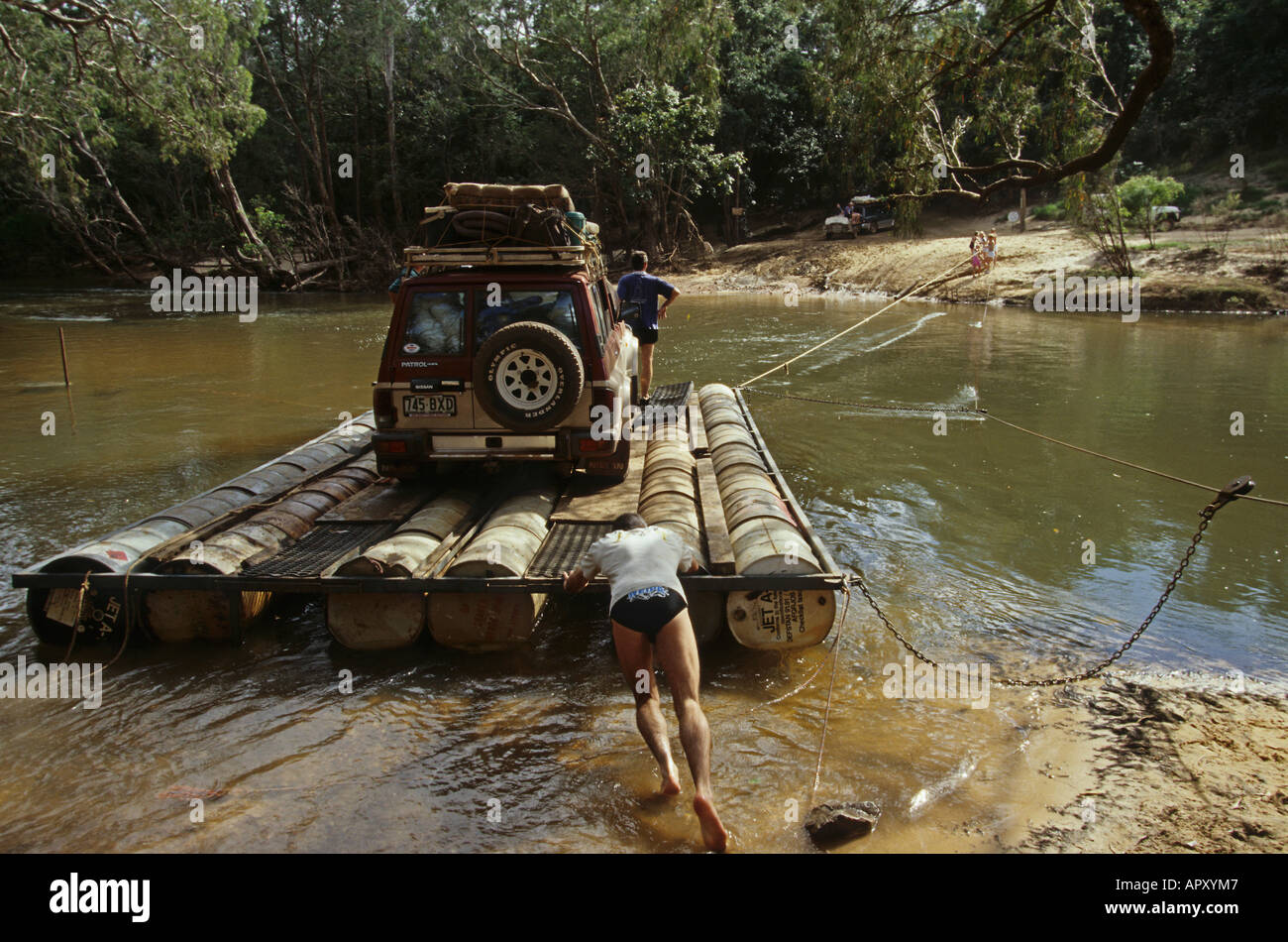 Wenlock River Crossing, barge river crossing, Telegraph Track, Cape ...