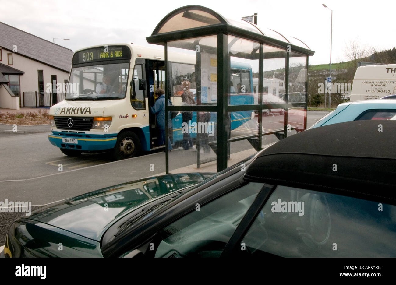 park and ride public transport bus service aberystwyth ceredigion Wales ...
