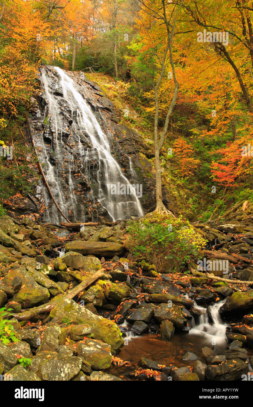 Crabtree Meadows Falls, Blue Ridge Parkway, North Carolina, USA Stock ...