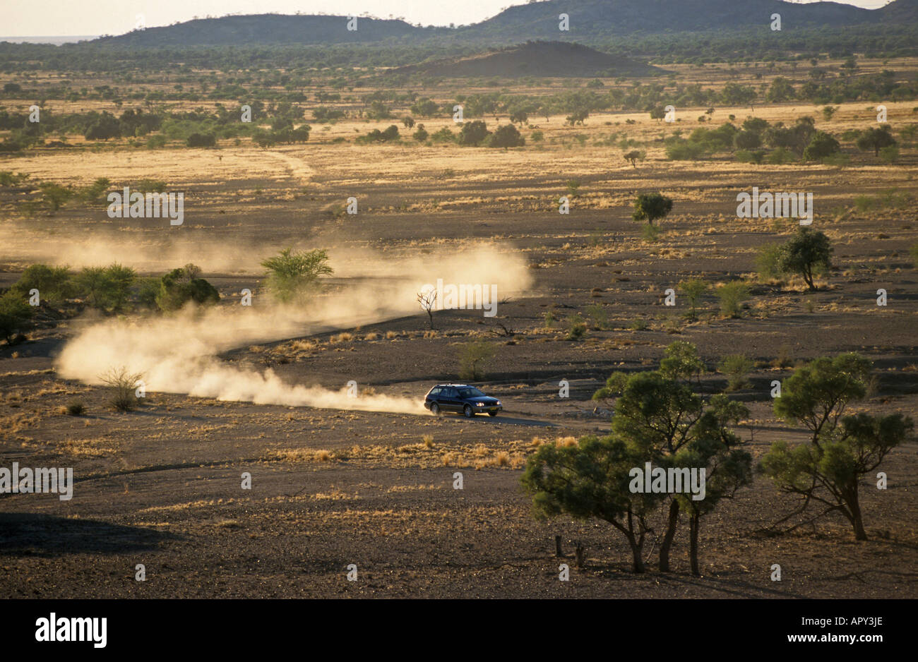 Line of dust from car on dirty road near Winton, Outback road, Matilda ...