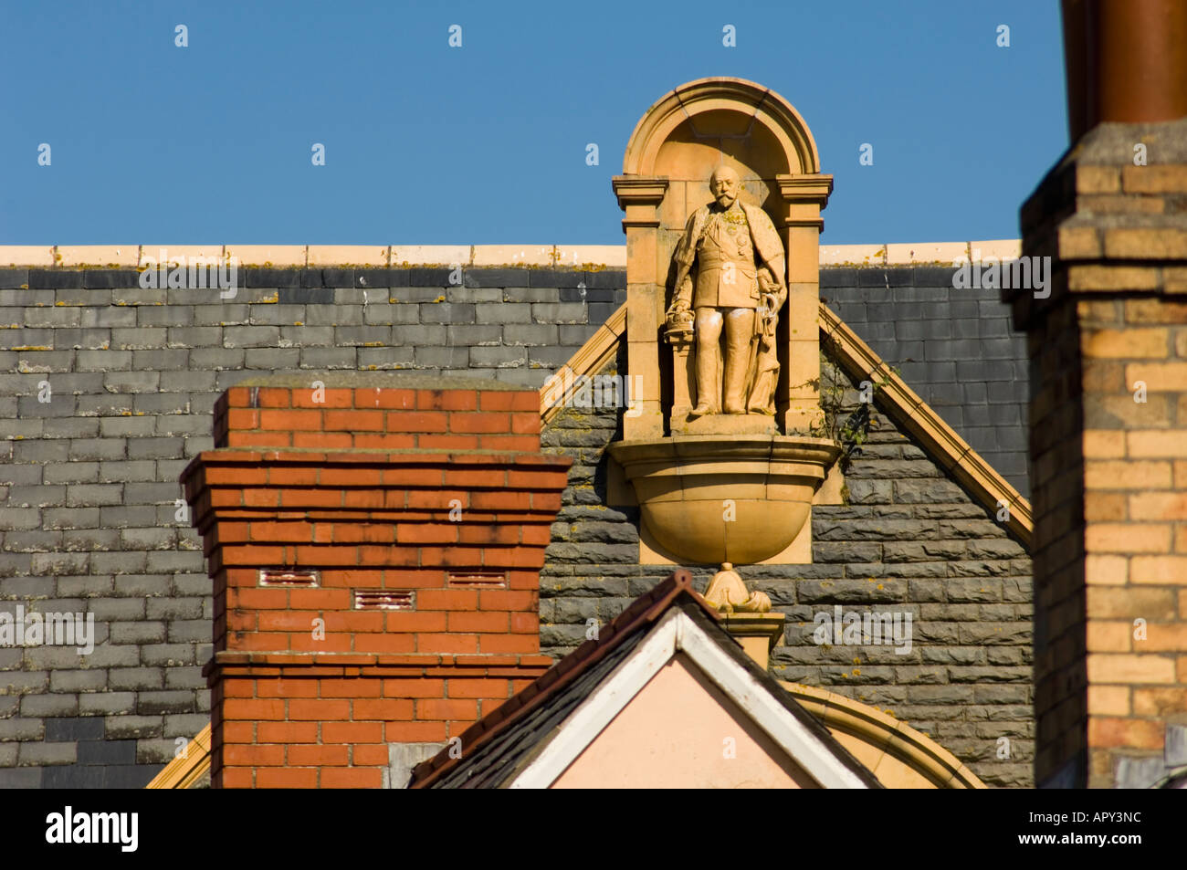 statue of King Edward VII on Amgueddfa Ceredigion Museum Aberystwyth ...