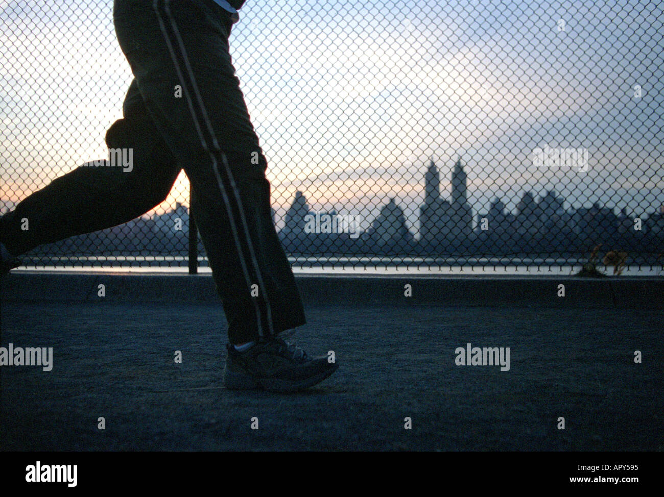 Jogging around the reservoir in Central Park Manhattan New York City ...