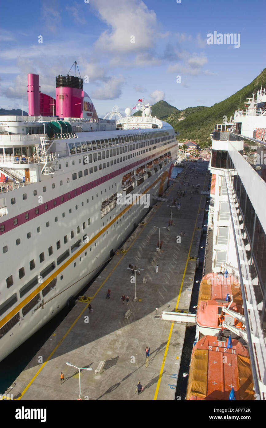 View of the Ocean Village Two cruise ship from the Carnival Miracle ...