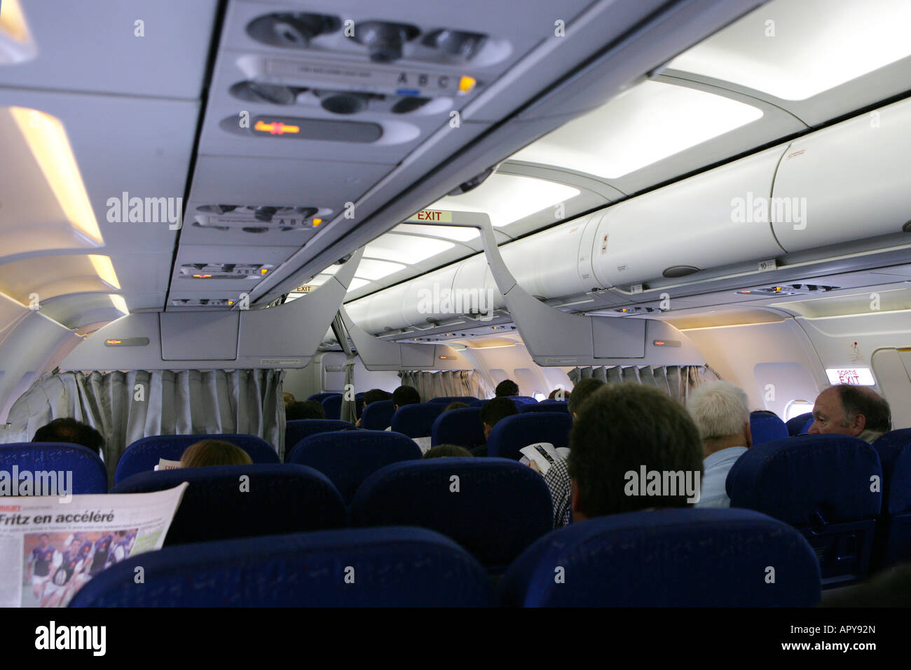 Cabin of jet aeroplane Stock Photo - Alamy