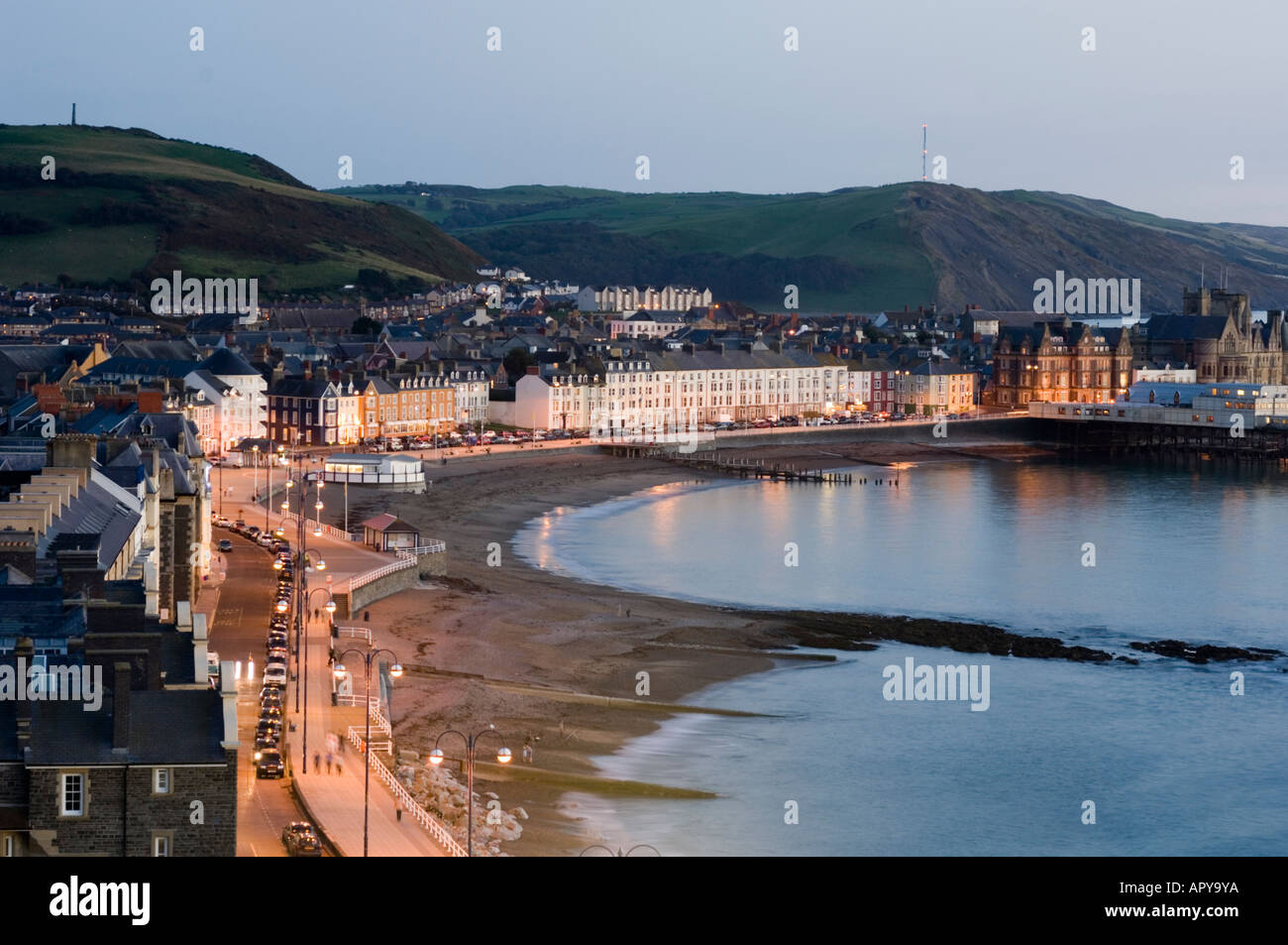 Aberystwyth promenade and seafront cardigan bay west wales summer ...
